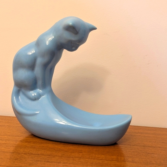 Vintage | Art | Vintage Camark Pottery Blue Cat Statue | Poshmark